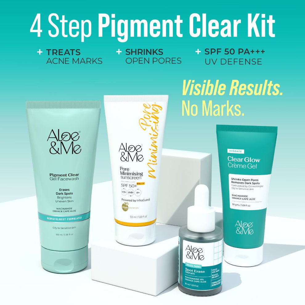 4 Step Pigment Clear Kit with Sunscreen | Dark Spots Treatment | Aloe ...