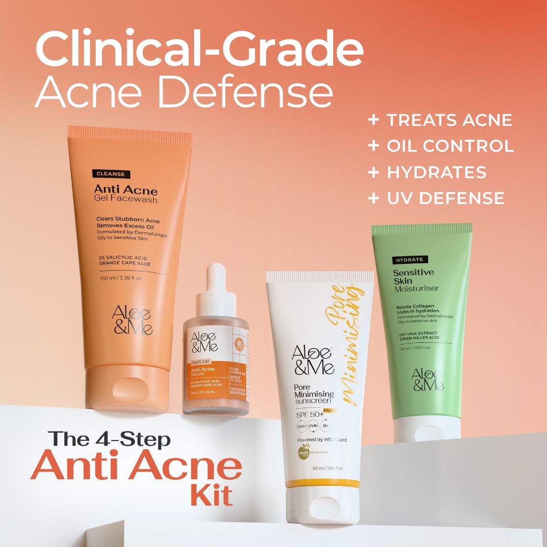 4 Step Anti Acne Kit with Sunscreen | Acne Treatment Routine | Aloe&Me ...